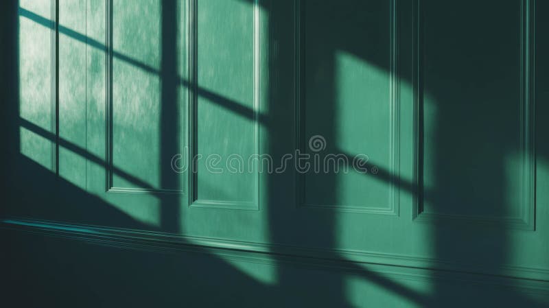 Green Wall Texture with Recessed Molding Panels and Dramatic Shadow ...