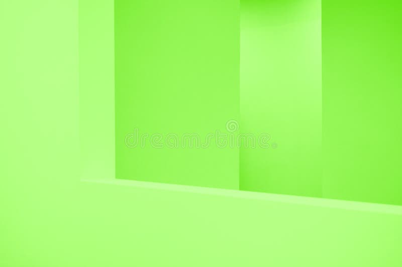 Green Walls and Shadows of Empty Space. Abstract Composition Stock ...