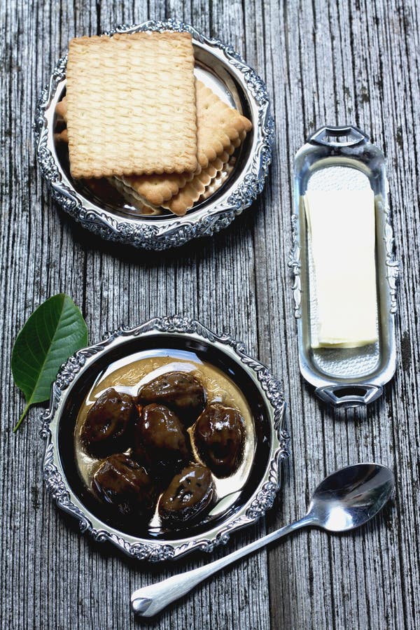 Green walnut jam stock photo. Image of glass, cinnamon - 42307296