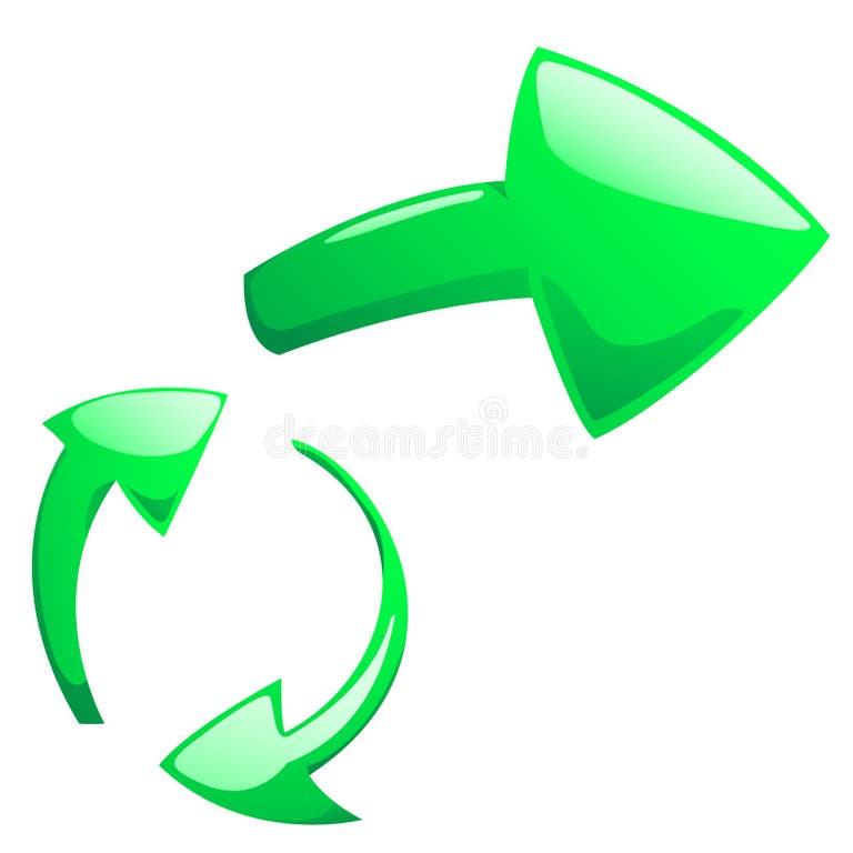 Green Warp Pointers with Light Shadow Stock Vector - Illustration of ...