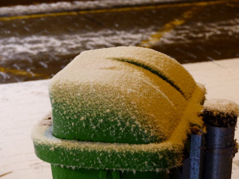 Green Waste Bin in the Snow Stock Photo - Image of earth, pollution ...