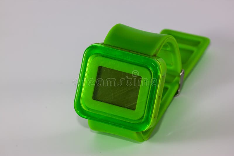 Green Watch and Symbol of Tick Mark. Stock Image - Image of punctual ...