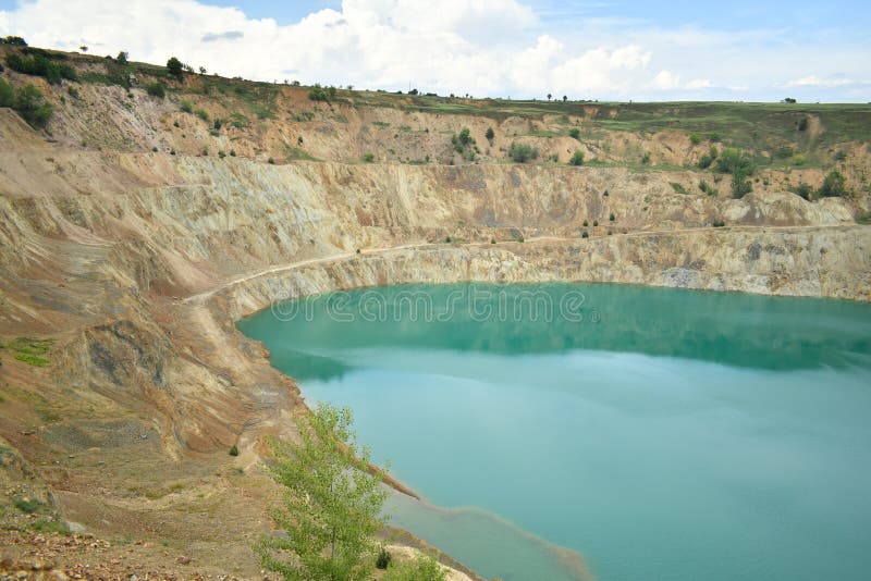 Deep Green Water. Consiquenses from the Digging. Stock Image - Image of ...