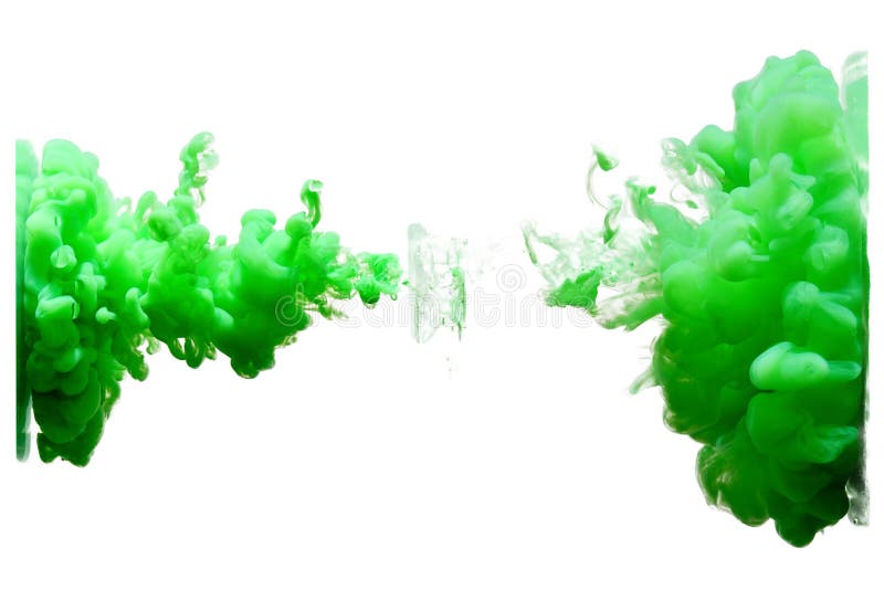 Green Water Color Drop Splash on White Background Isolated. Stock Photo ...