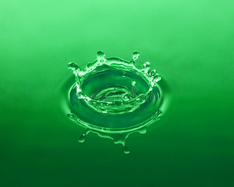 Water drop stock photo. Image of splashes, liquid, green - 671378