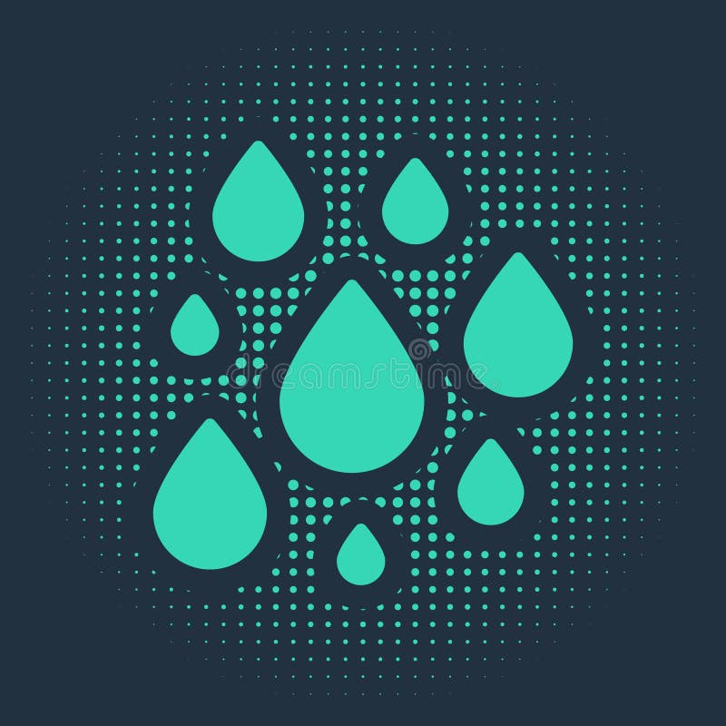 Green Water Drop Icon Isolated on Blue Background. Abstract Circle ...