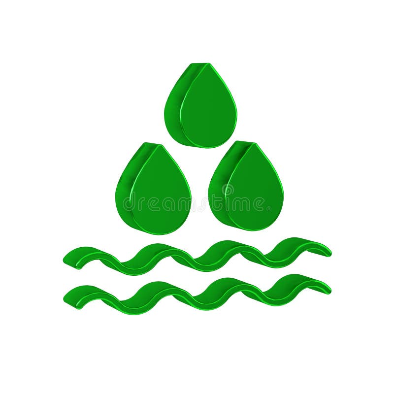 Green Water Drop Icon Isolated on Transparent Background. Stock ...
