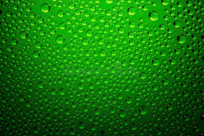 Green Water Drops Background Stock Photo - Image of raindrop ...