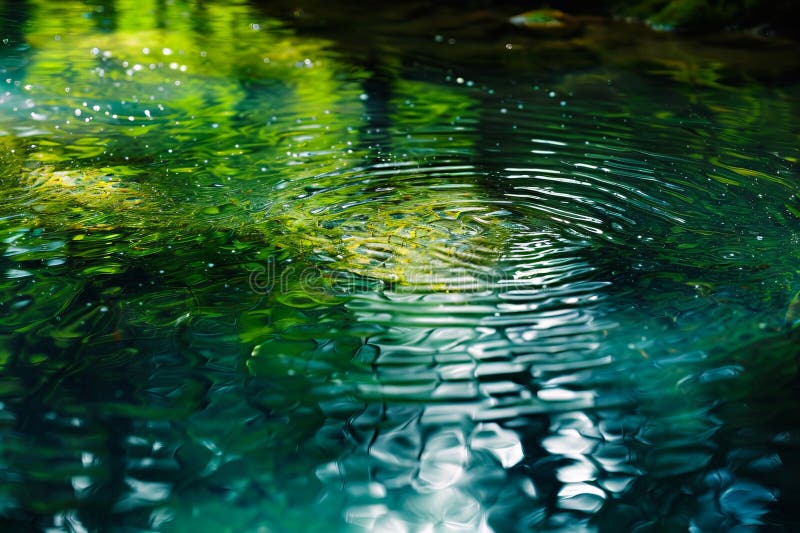 A Green Water with Ripples in it Stock Image - Image of pond, water ...