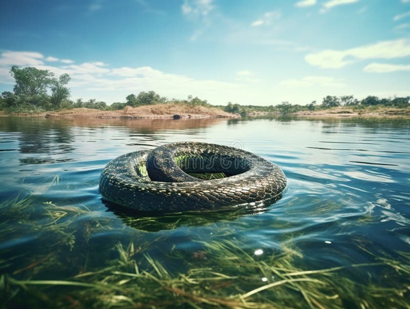 Water Snake Made with Generative AI Illustration Stock Illustration ...