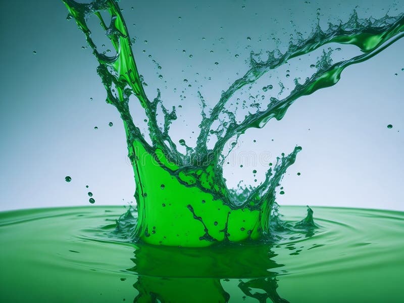 Green Water Splash, Ai Generated Stock Illustration - Illustration of ...