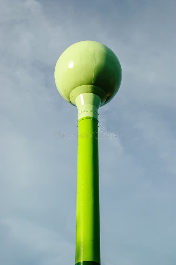 Green water tower stock image. Image of industry, drink - 34325523
