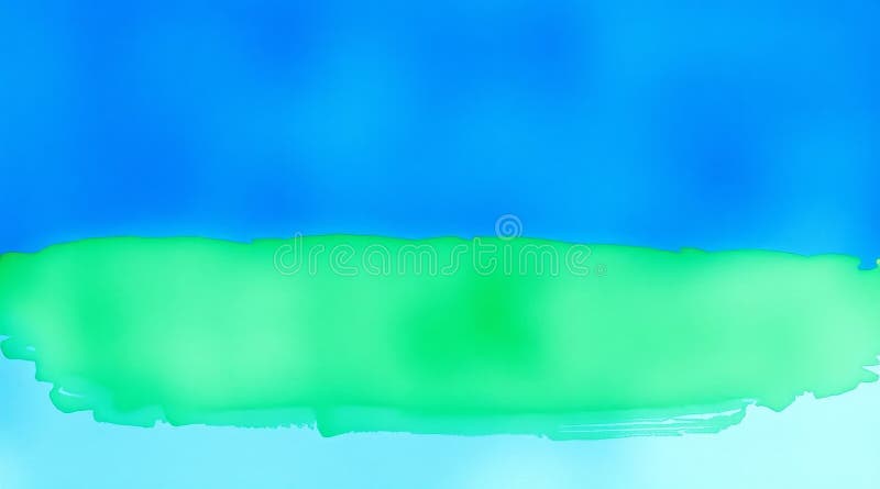 Green Watercolor Band Across a Blue Gradient Background Stock Photo ...