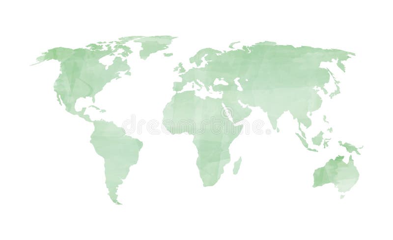 Green Watercolour World Map Stock Illustrations – 103 Green Watercolour ...