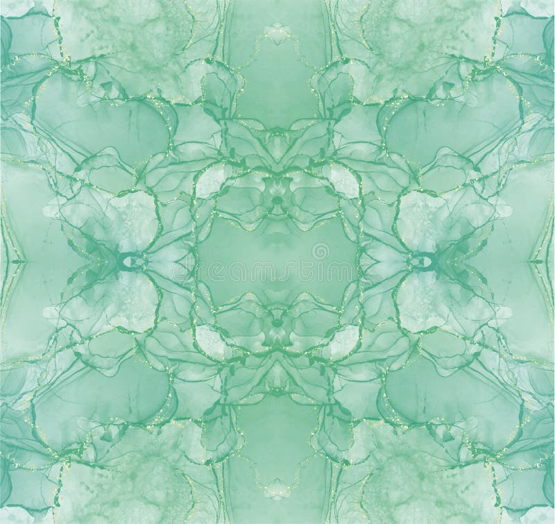 Green Watercolor Repeat Pattern with Gold Sparkle Stock Photo - Image ...