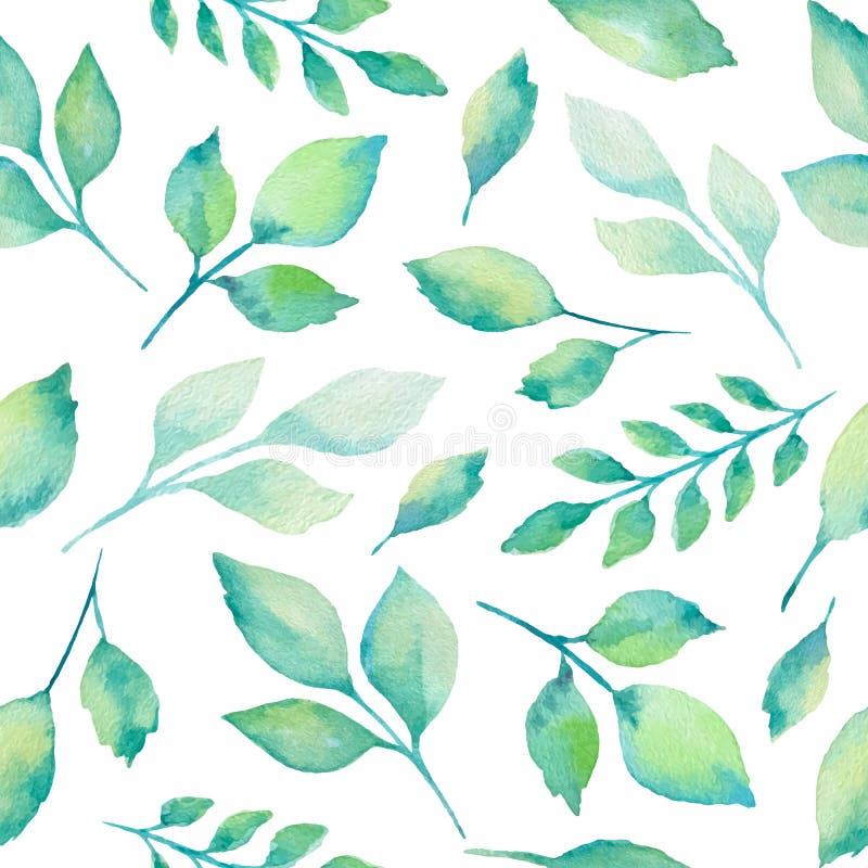 Green Watercolor Seamless Pattern. Stock Vector - Illustration of ...