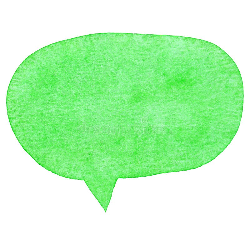 Green Watercolor Speech Bubble Stock Illustration - Illustration of ...