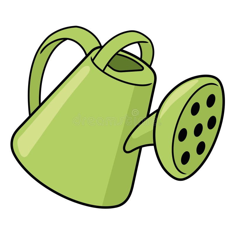 Green Watering Can Illustration on White Background Stock Vector ...