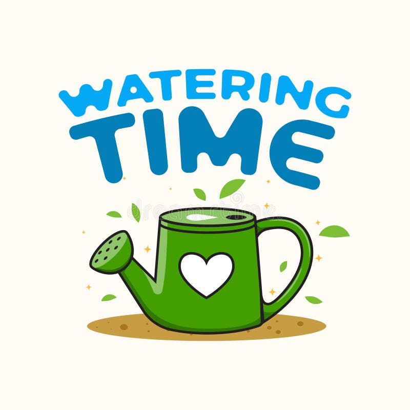 The Green Watering Can. Isolated Vector Illustration Stock Illustration ...