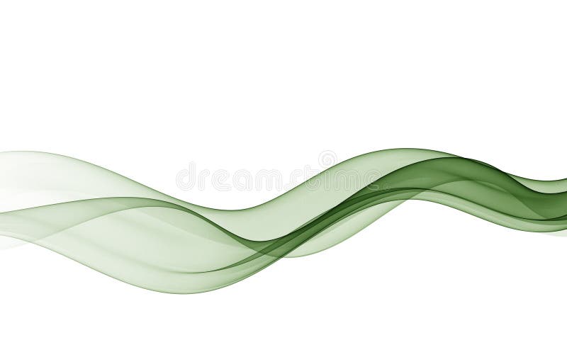 Green Wave. an Abstract, Fluid, Transparent Design Element in the Form ...