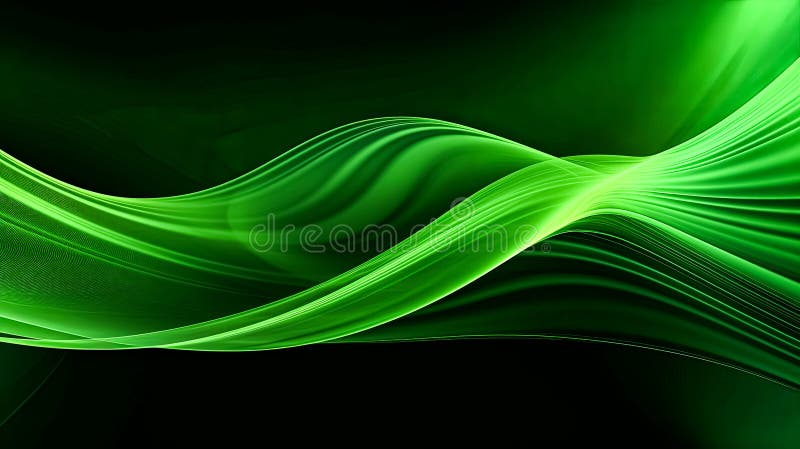 A Green Wave with a Black Background Stock Image - Image of banner ...
