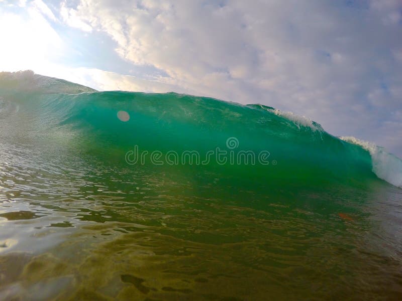 Green Wave stock photo. Image of swell, sunset, bodysurfer - 49574322