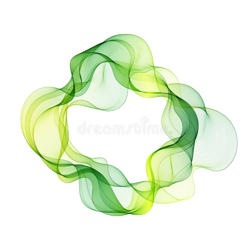 Green Wave in the Form of a Circle. Design . Eps 10 Stock Vector ...