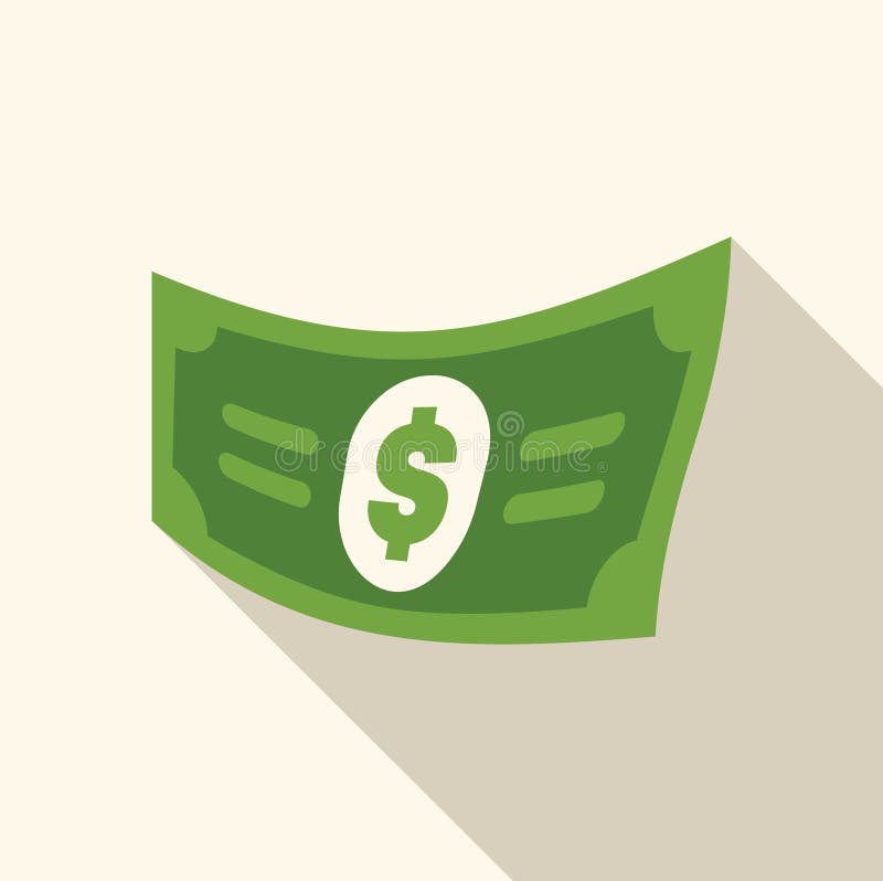 Green Wavy Dollar Bill Floating on White Background Stock Illustration ...