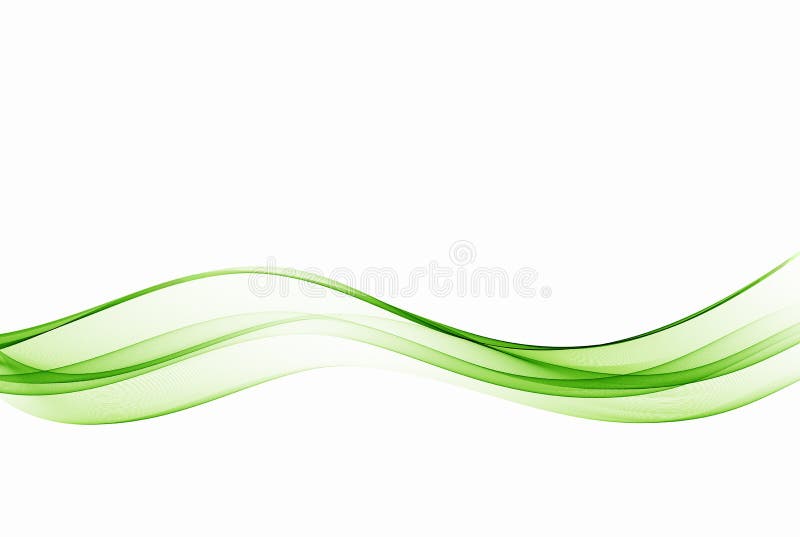 Green Wavy Lines, a Smooth Flow of a Transparent Wave. Stock ...