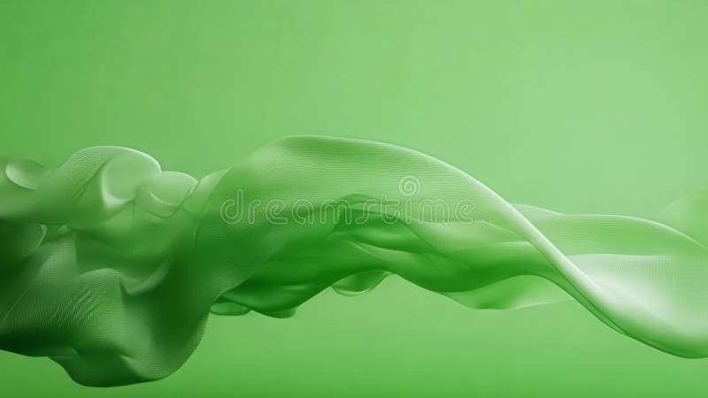 Green Wavy Silk Fabric Flowing on Green Screen Background Stock Footage ...