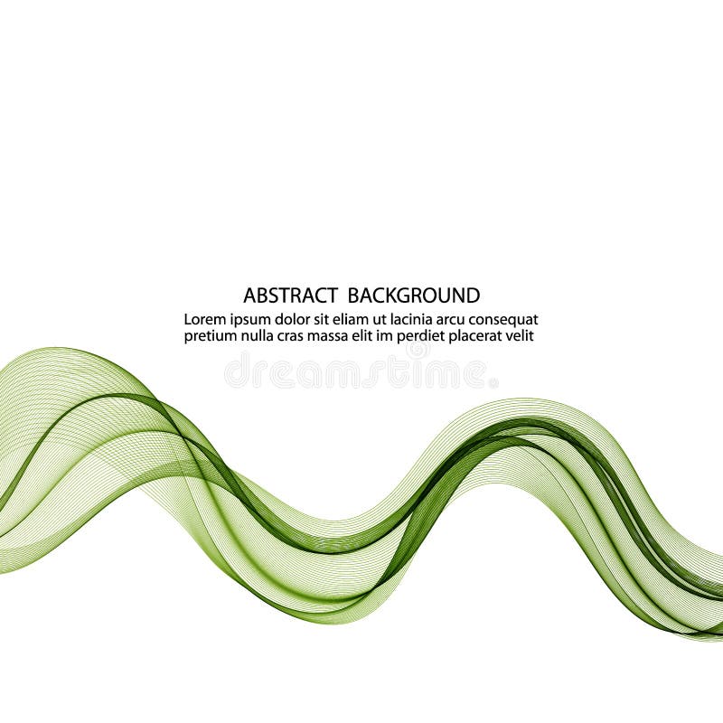 Green Wavy Wave, Transparent Wave Lines Vector Movement on White ...