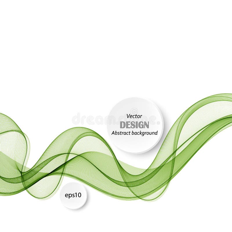 Green Wavy Wave, Transparent Wave Lines Vector Movement on White ...