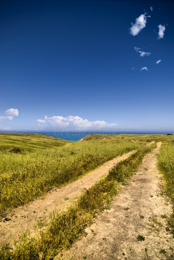 The green way stock image. Image of highway, meadow, grass - 9390459