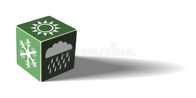 Green weather cube stock vector. Illustration of gambling - 25664064