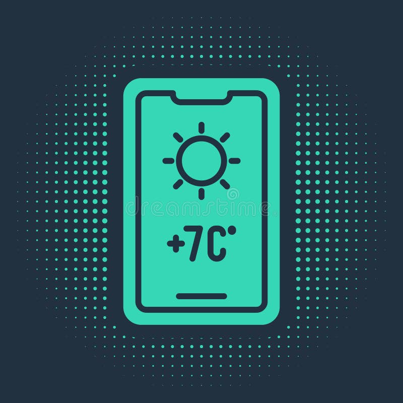 Green Weather Forecast Icon Isolated on Blue Background. Abstract ...