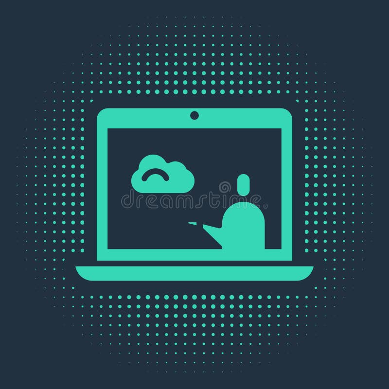 Green Weather Forecast Icon Isolated on Blue Background. Abstract ...