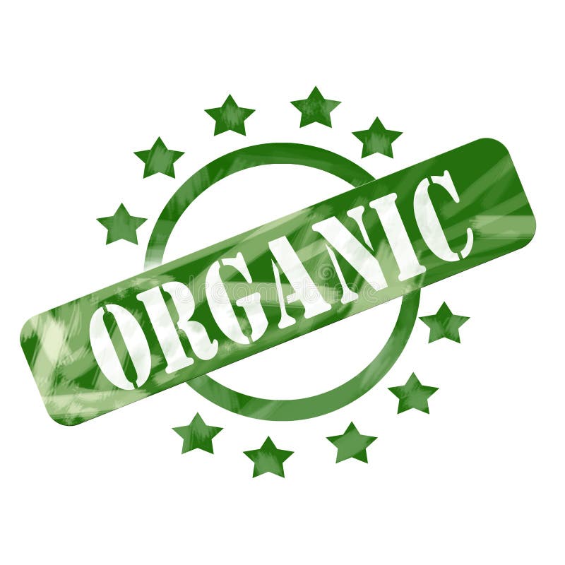 Green Weathered Orgainic Stamp Circle and Stars Open Design Stock ...