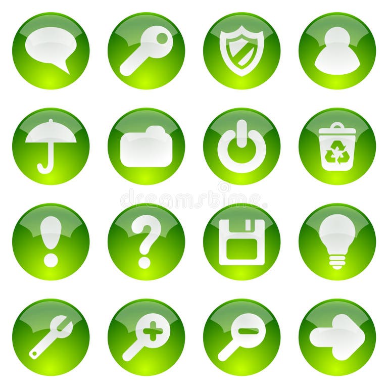 Green web icons stock illustration. Illustration of control - 18159357