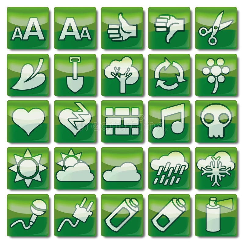 Green web icons 76-100 stock vector. Illustration of idea - 37963394