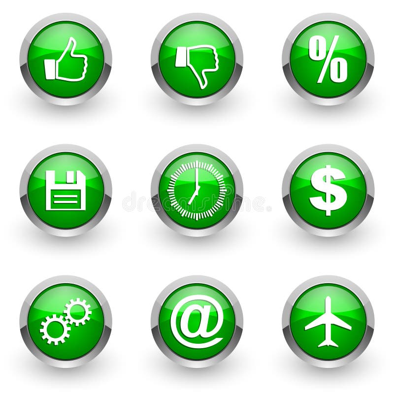 Green web icons set stock illustration. Illustration of internet - 46178615