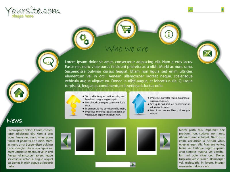 Green Ecology Web Template Layout Stock Vector - Illustration of ...