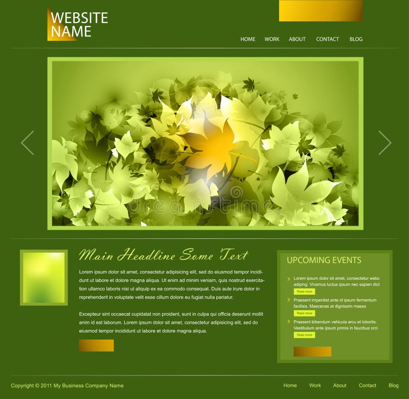 Green Ecology Web Template Layout Stock Vector - Illustration of ...