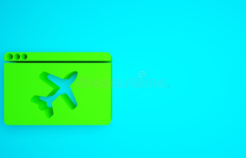 Green Website Template Icon Isolated on Blue Background. Internet ...