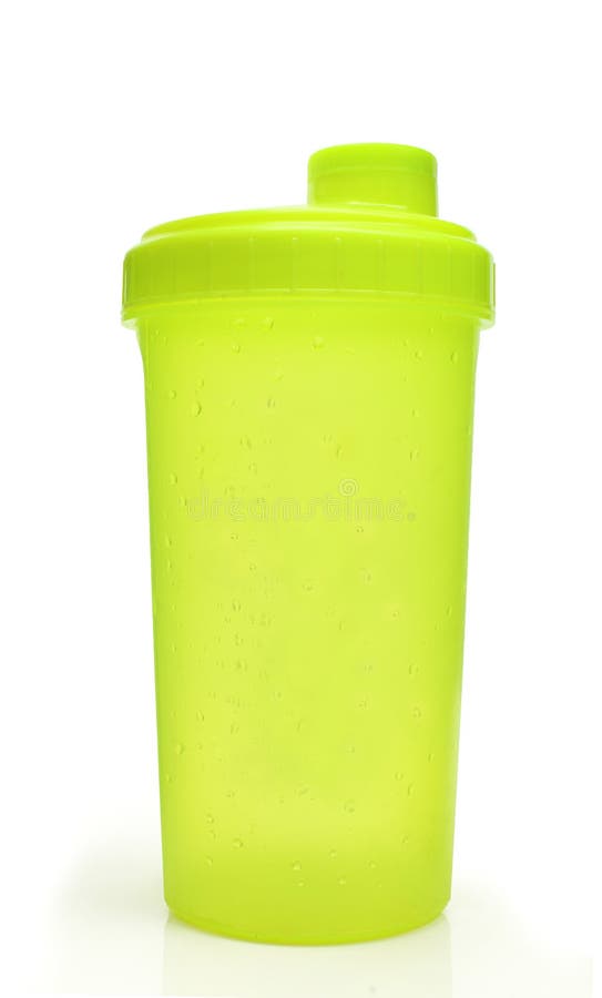 Shaker is an Empty Plastic Smoothie Cup on a Blue Background. Stock ...