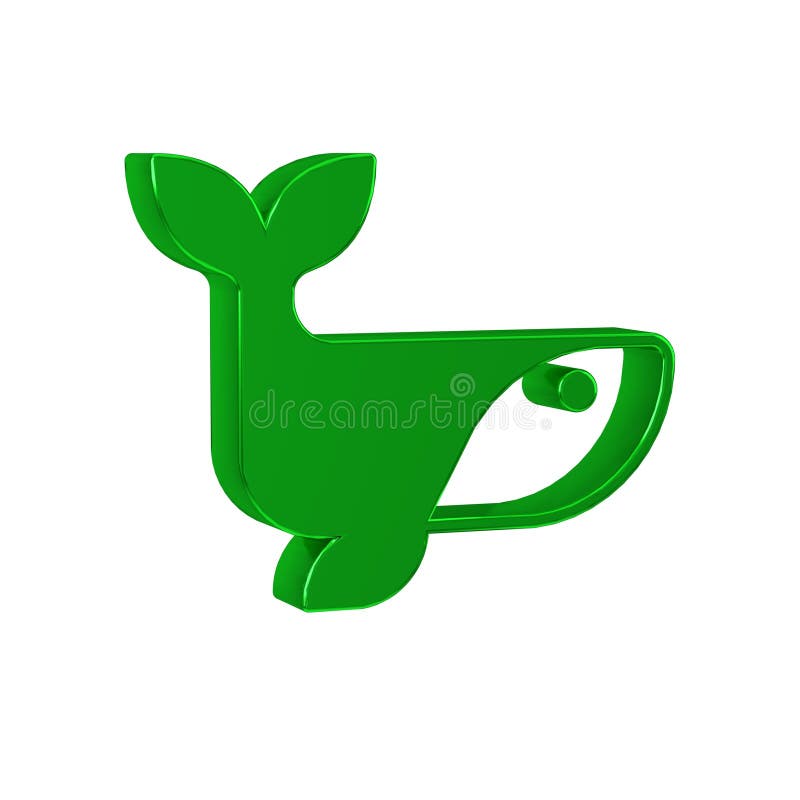 Green Whale Icon Isolated on Transparent Background. Stock Illustration ...