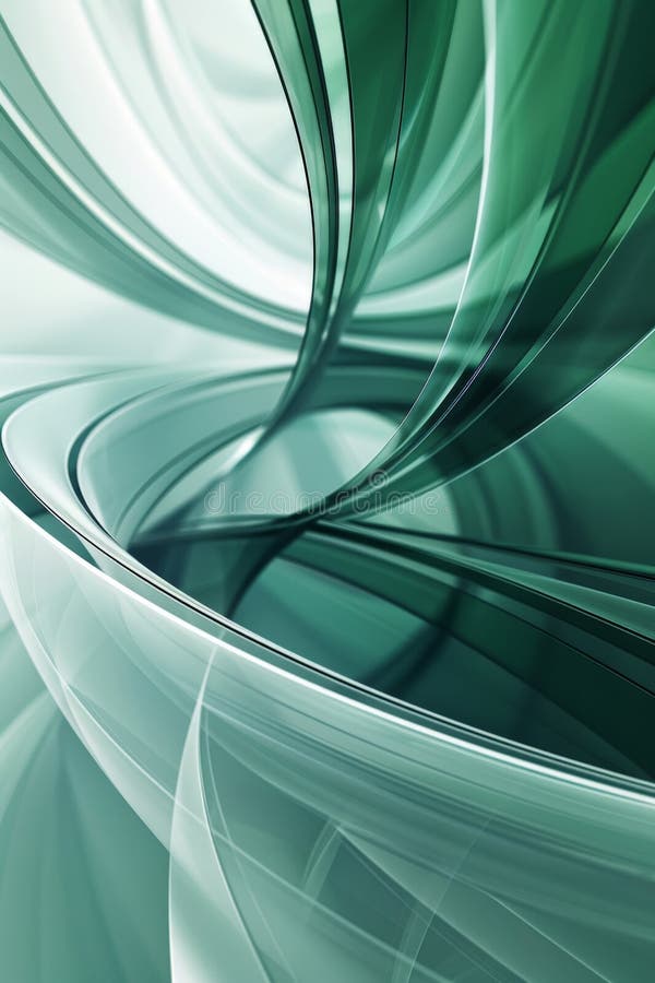 Green & White Abstract Background with Waves Stock Illustration ...