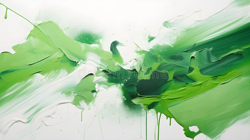 Green and White Abstract Splashed Painting Background. Stock ...