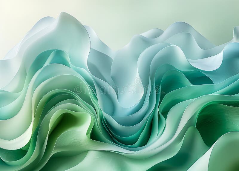 A Green and White Abstract Wave Pattern Stock Image - Image of wave ...