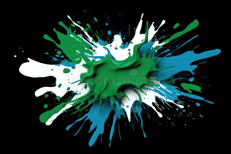 A Green White and Blue Paint Splatter Stock Illustration - Illustration of design, generative ...