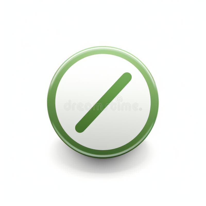 A Green and White Button with a No Sign on it Stock Illustration ...